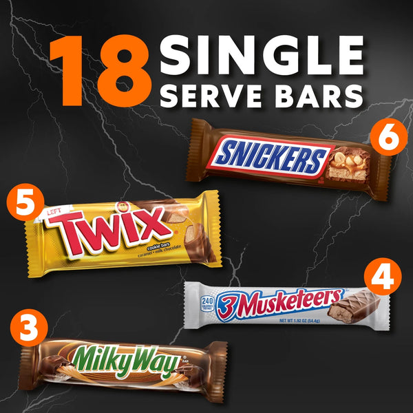 Snickers, Twix, Milky Way & 3 Musketeers Variety Pack Halloween Milk C ...